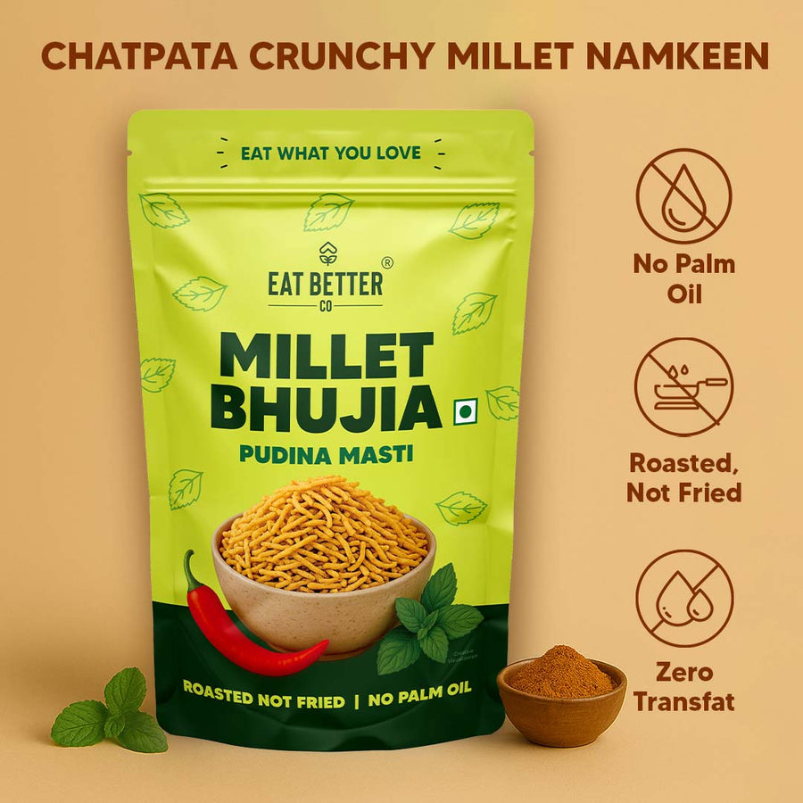 Millet Bhujia - Pudina Masti (2*100 grams) – Eat Better Co